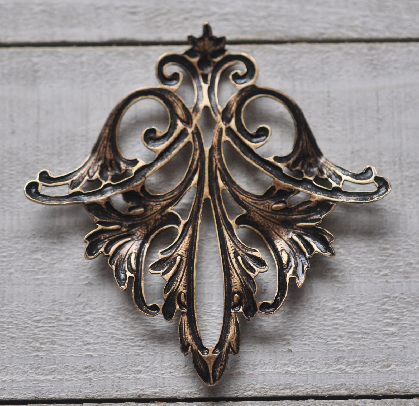 Leafy Brass Ornament Brass Ox - Etsy