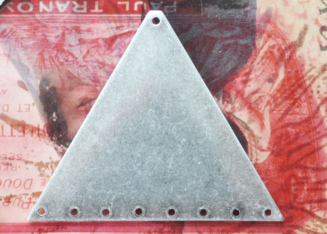 Large Triangle Pendant With Nine Holes, BOHO, Sterling Silver Finish - Etsy