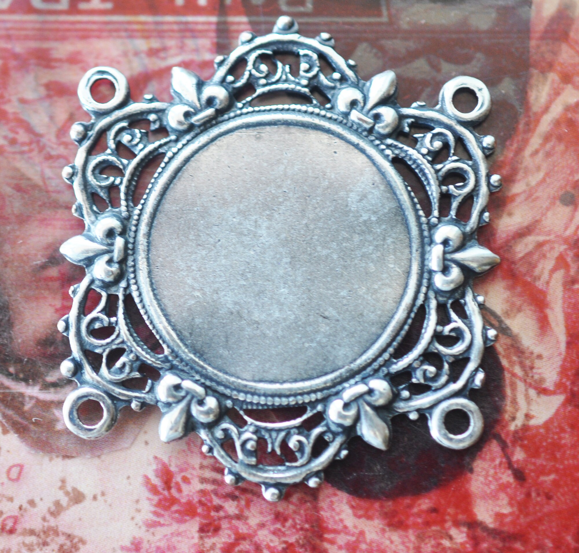 Jewelry Connectors with 18mm Bezel Sterling Silver Finish | Etsy