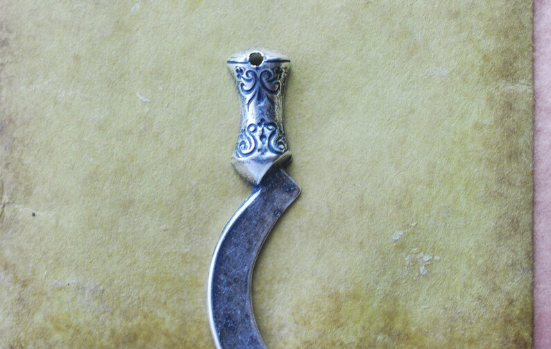 Mini Scythe Brass Stampings WITH HOLE Sterling Silver - Etsy
