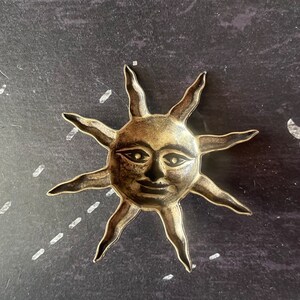 Brass Sun, Expressive Face, Rare Find, Brass Ox - Etsy