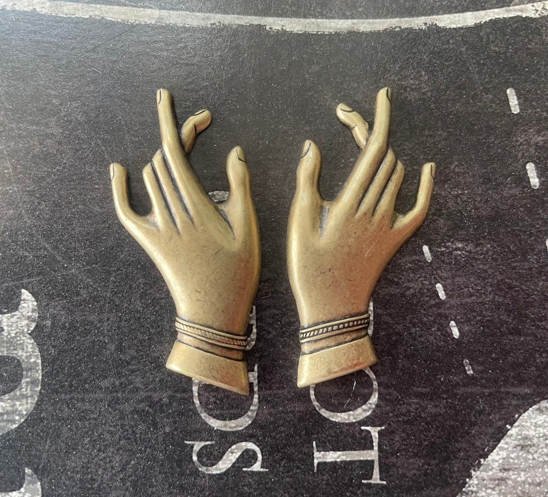 Left and Right Brass Hands, Brass Ox Finish, ONE SET - Etsy