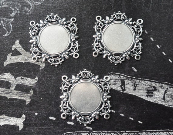 Jewelry Connectors With 18mm Bezel Sterling Silver Finish - Etsy
