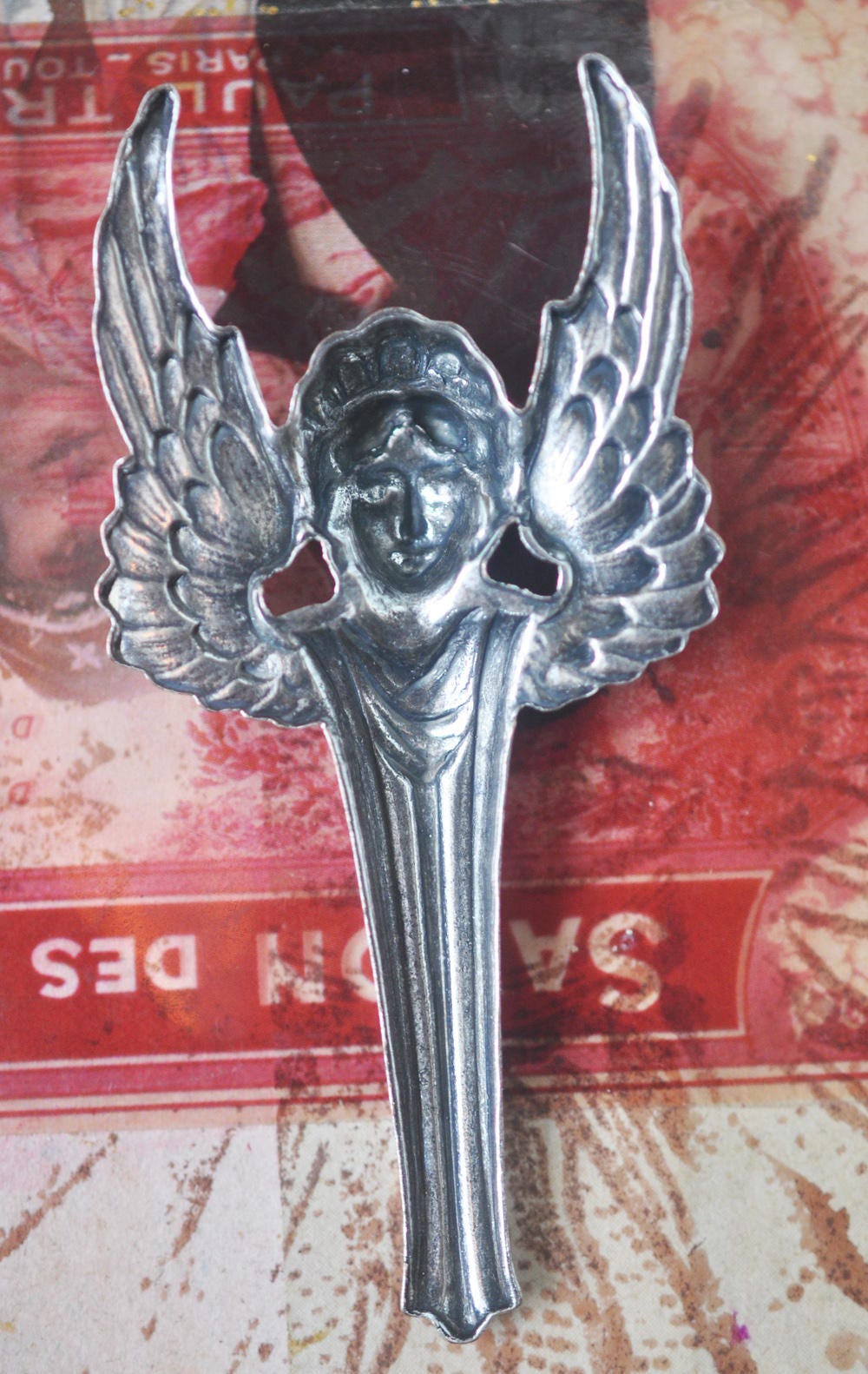 Angel Brass Stamping on a Pedestal Sterling Silver Finish - Etsy