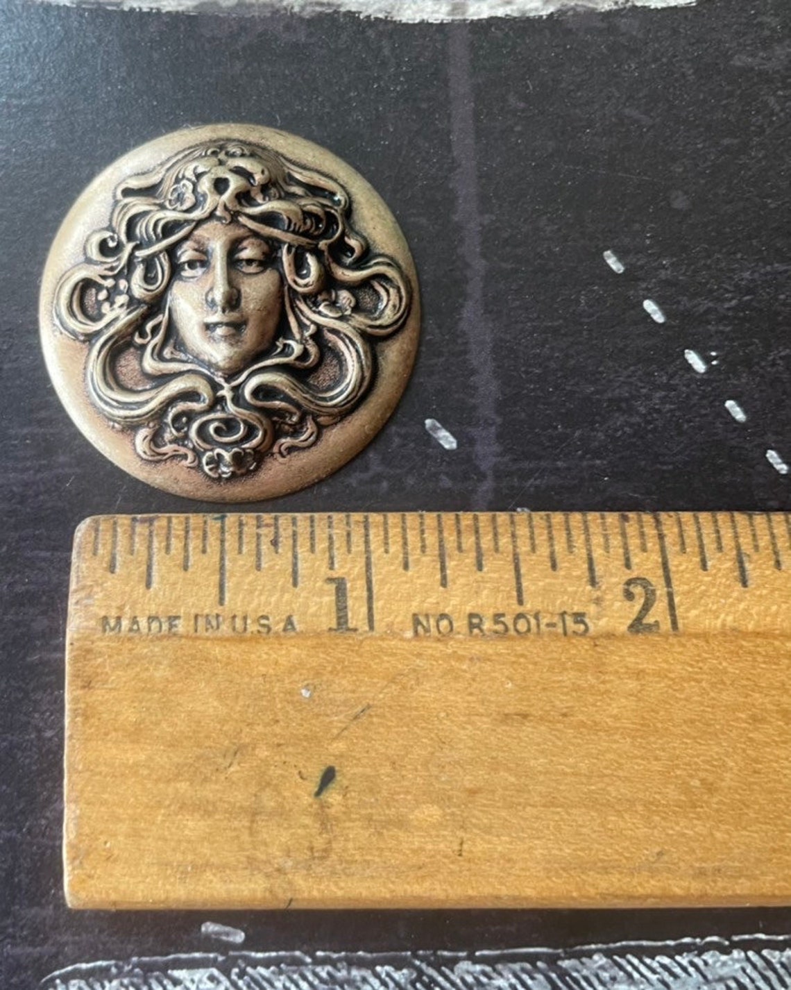 One Medusa Head Brass Medallions in Brass Ox Finish 1 - Etsy