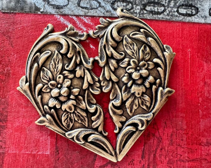 Art Nouveau Brass Heart, Brass Ox - Etsy