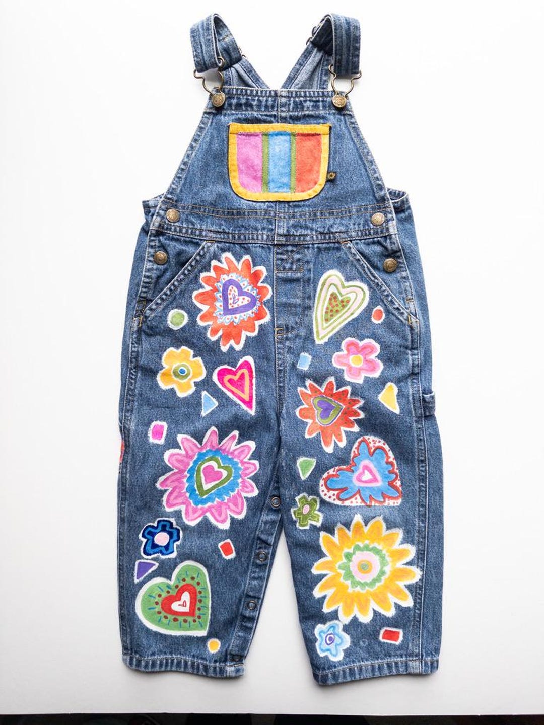 Hand Painted Denim Kids Overalls - Etsy