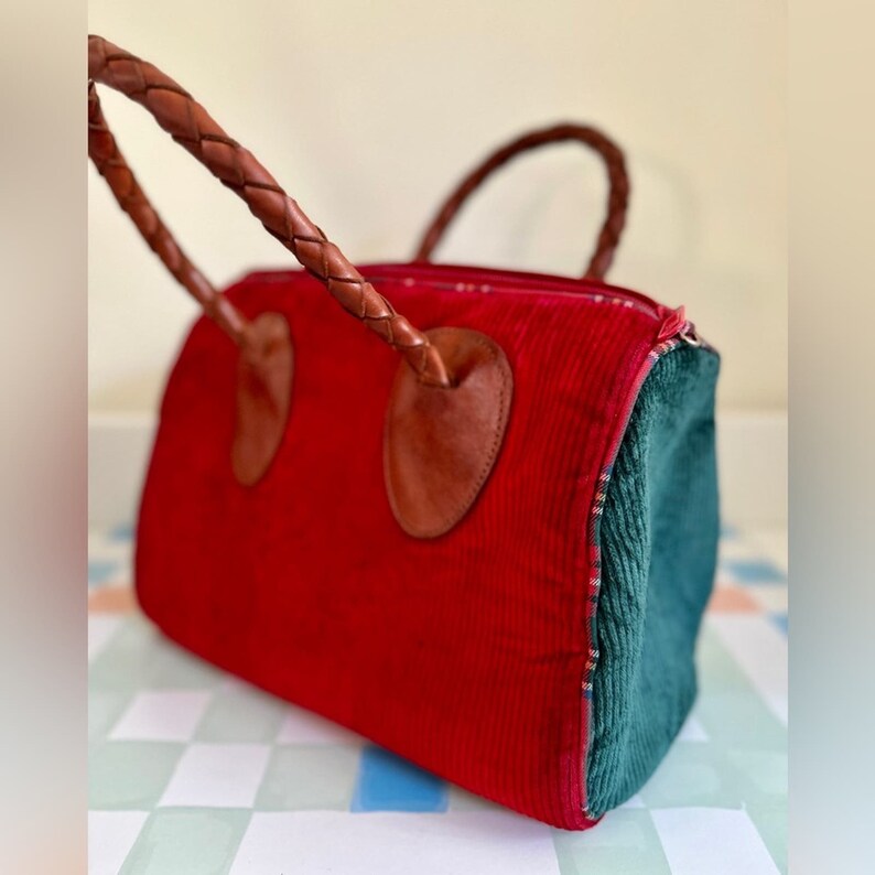 Vintage Nordic House Designs Block Color Corduroy Handbag - Etsy