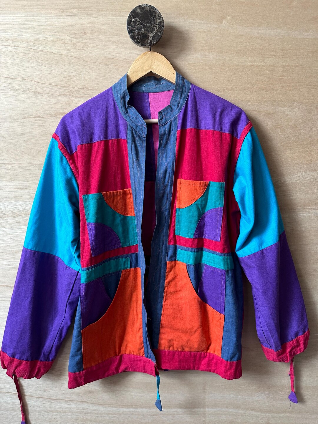Vtg Colorblock Reversible Jacket Turns Into Shoulder Bag - Etsy