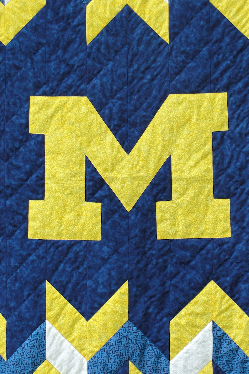 University of Michigan Quilt Wolverines | Etsy