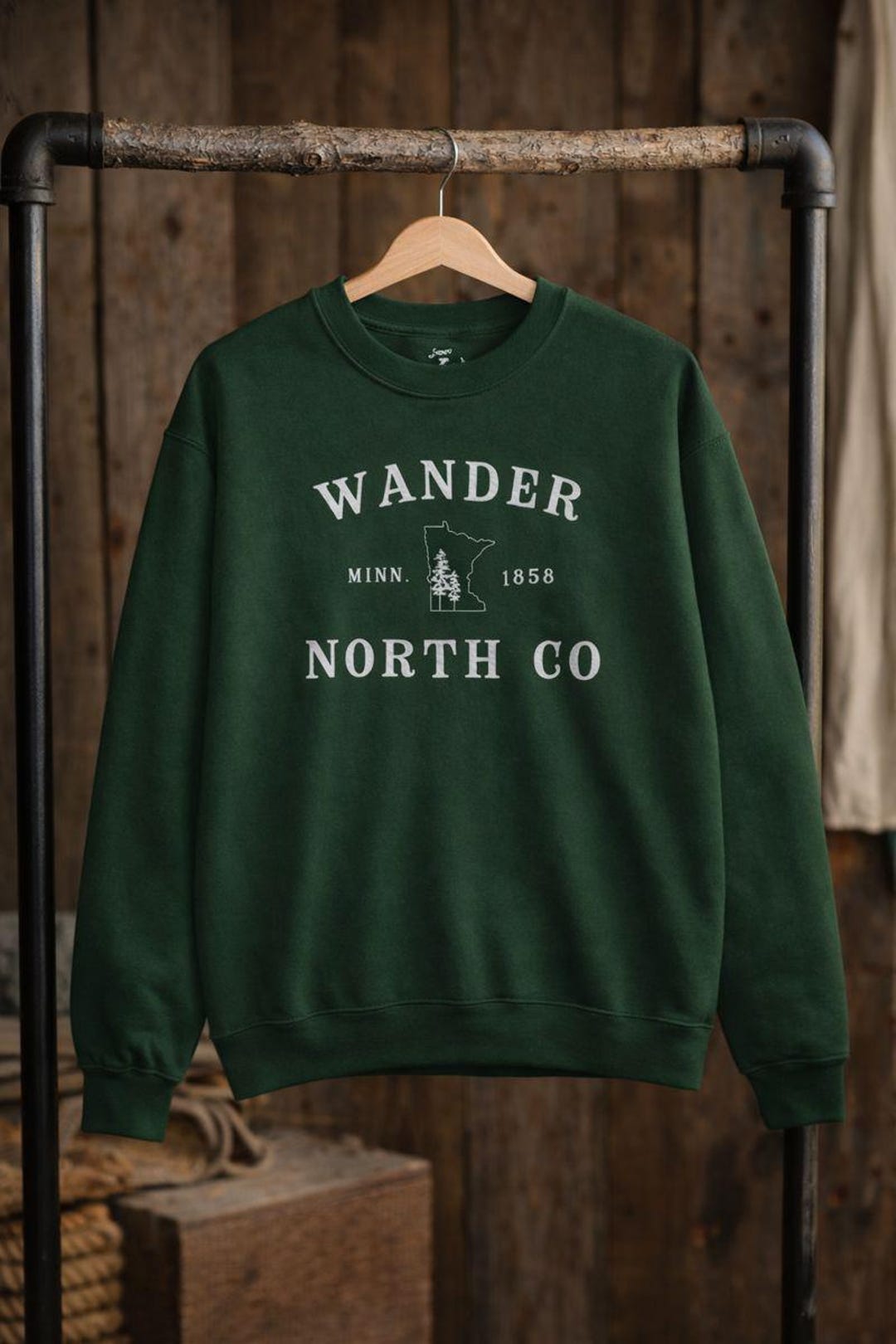 Minnesota Outline Wander North Sweatshirt | Minnesota State Map ...