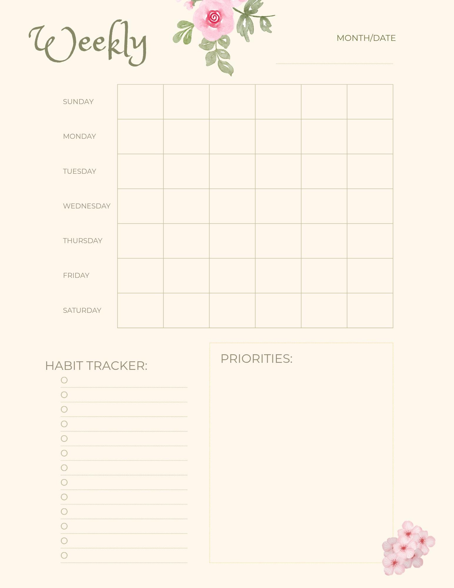2026 Floral Digital Planner/weekly and Monthly Planner Pdf/printable ...