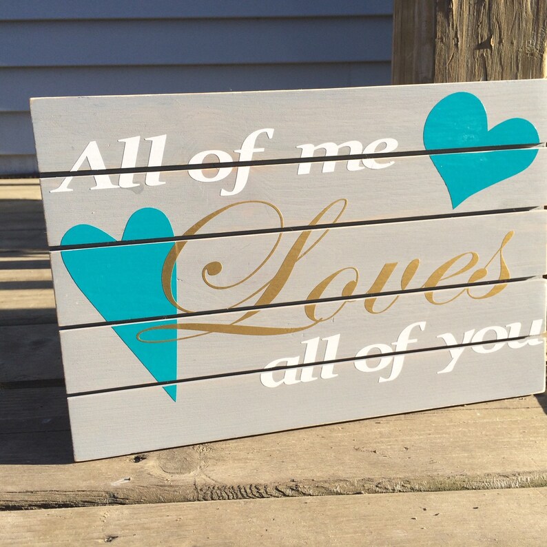 Wooden Sign for the Home, Wooden Gray Love Sign, Gold Home Decoration ...