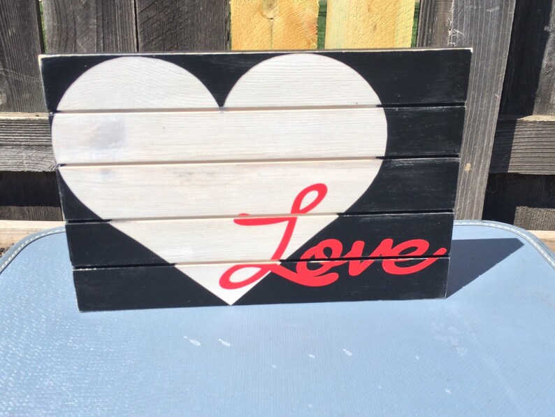 Wooden Rustic Love Sign, Farmhouse Decor, Valentines Decoration ...