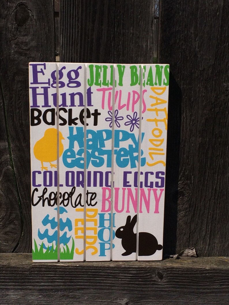 Easter Subway Art Board- Wooden Easter Decoration- Pastel Color Subway ...