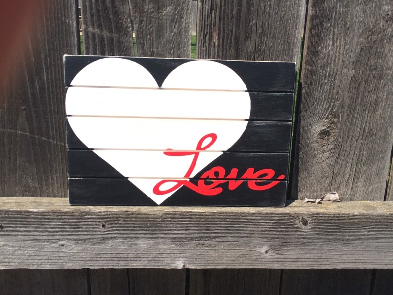 Wooden Rustic Love Sign, Farmhouse Decor, Valentines Decoration ...