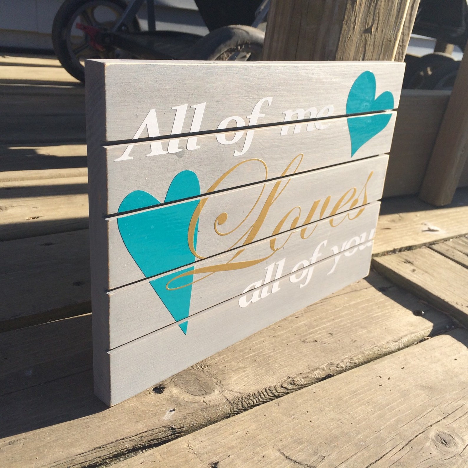 Wooden Sign for the Home, Wooden Gray Love Sign, Gold Home Decoration ...