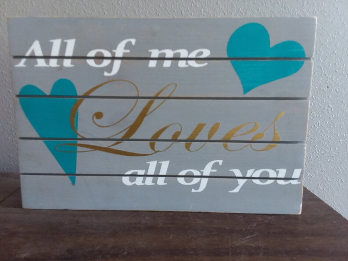 Wooden Sign for the Home Wooden Gray Love Sign Gold Home - Etsy
