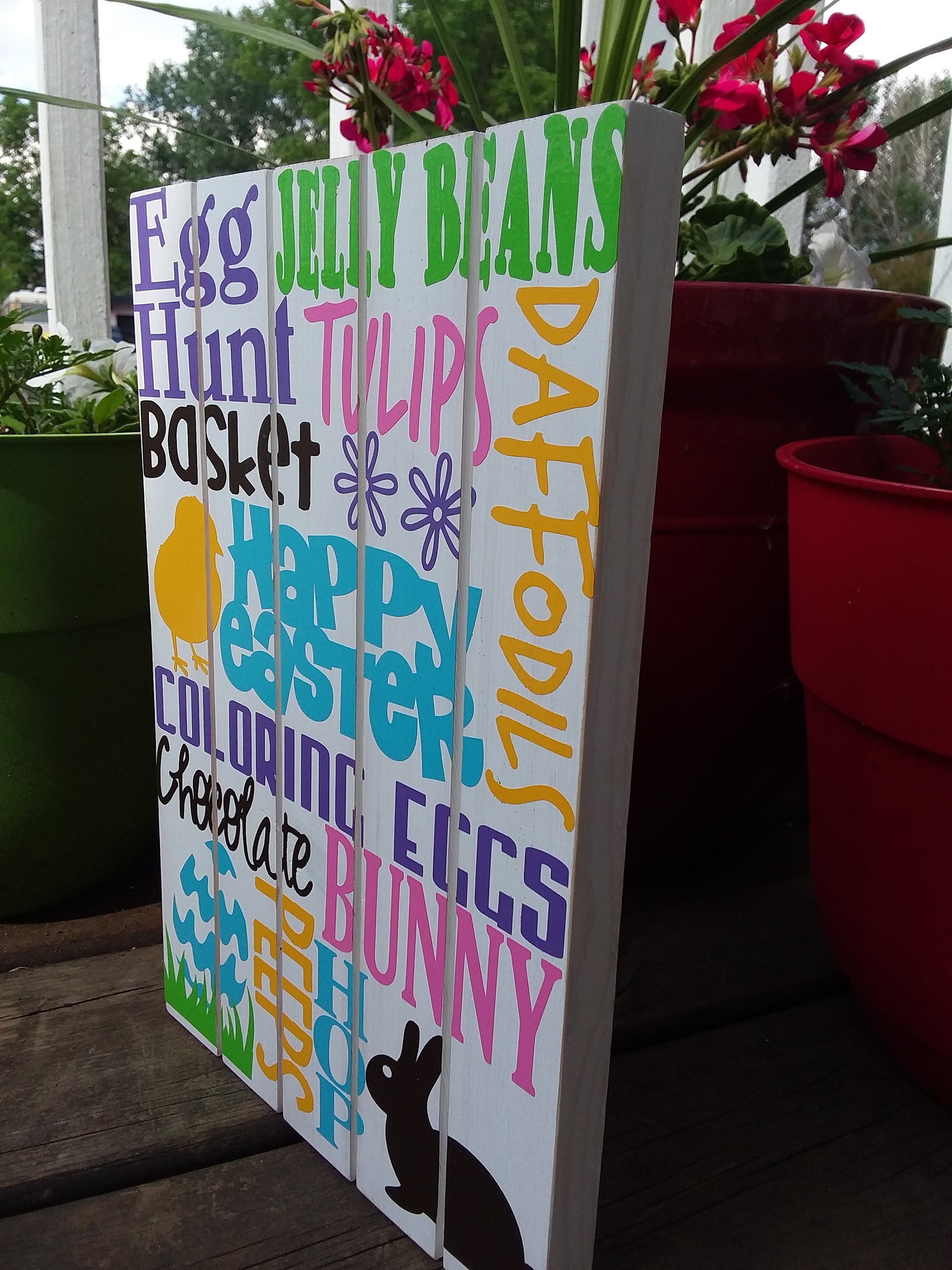 Easter Subway Art Board- Wooden Easter Decoration- Pastel Color Subway ...