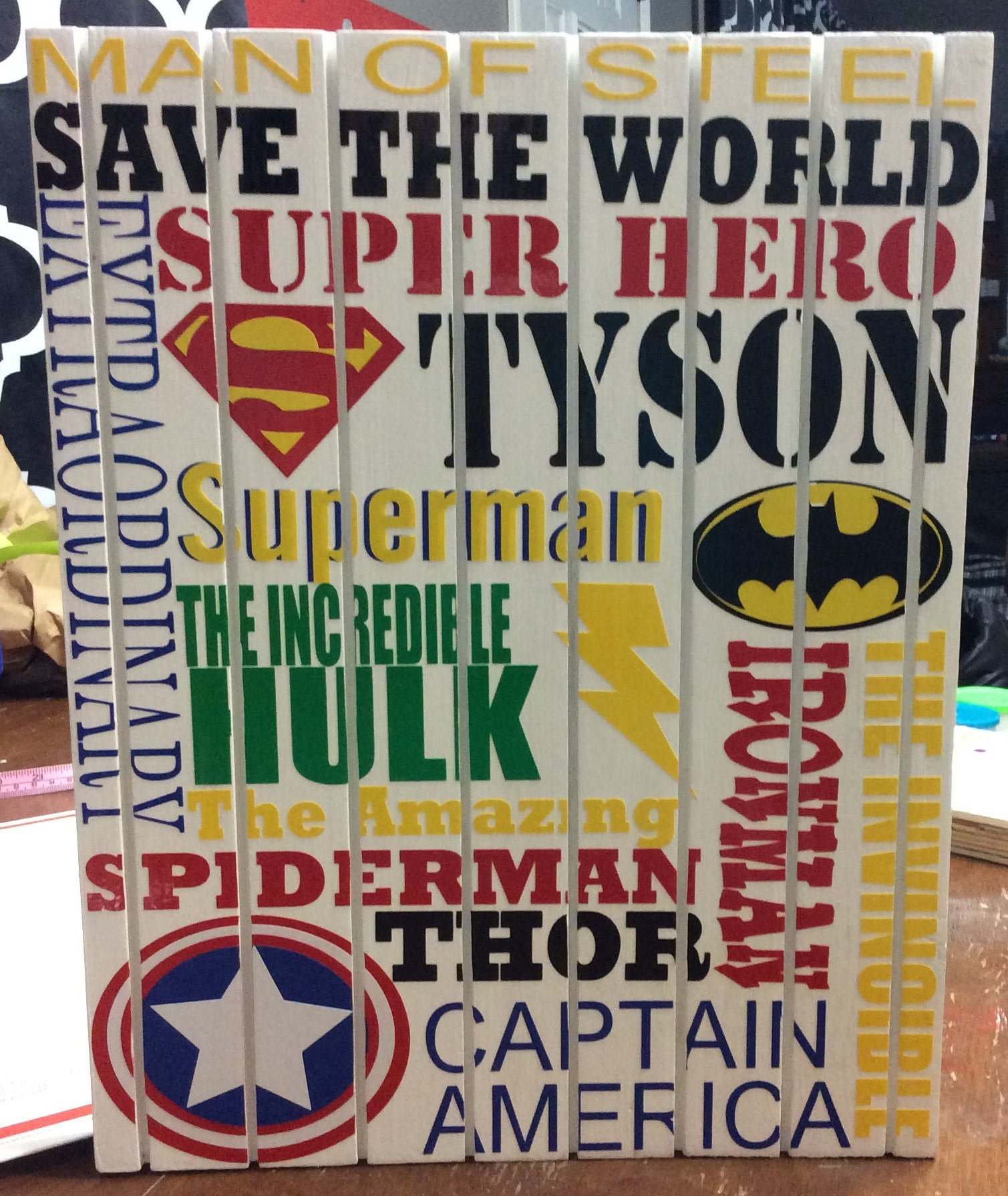 Personalized Super Hero Subway Art-superhero Wall Art - Etsy