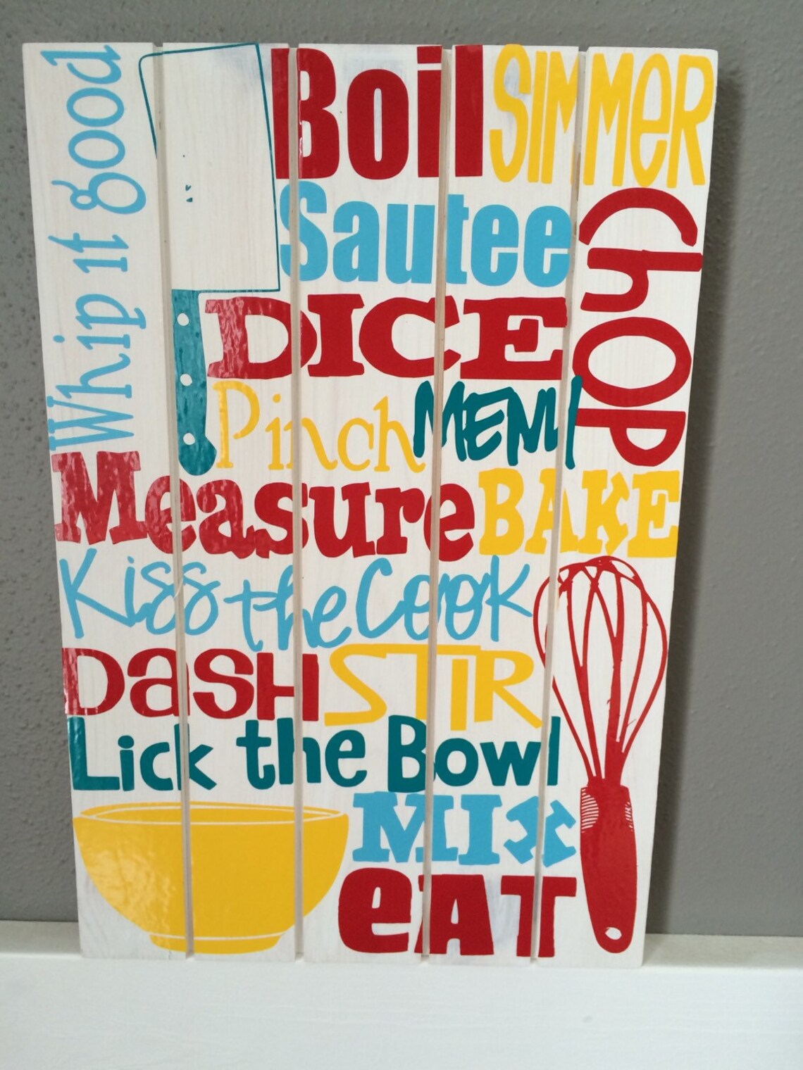 Rustic Kitchen Decoration, Kitchen Word Wall Art, Word Wall for Kitchen ...