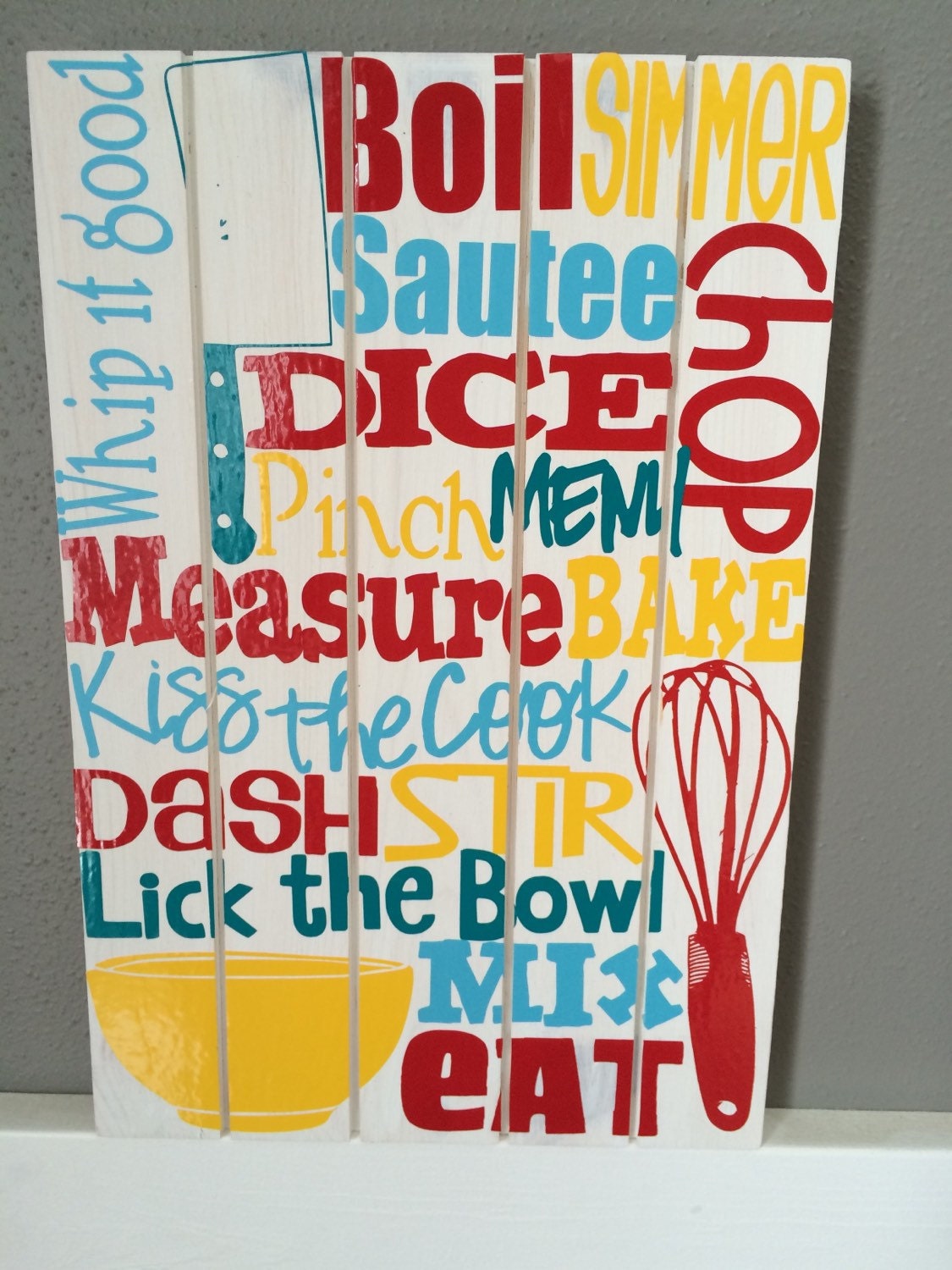 Rustic Kitchen Decoration, Kitchen Word Wall Art, Word Wall for Kitchen ...