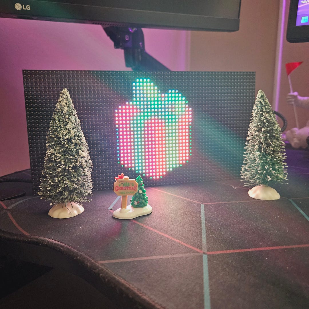Christmas Pixel Led Matrix Retro Desk Lamp - Animated Gif Display - Etsy
