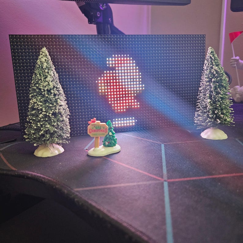 Christmas Pixel Led Matrix Retro Desk Lamp - Animated Gif Display - Etsy