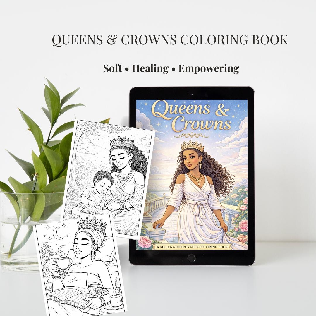 Queens & Crowns Coloring Book | Healing Coloring Pages for Women ...