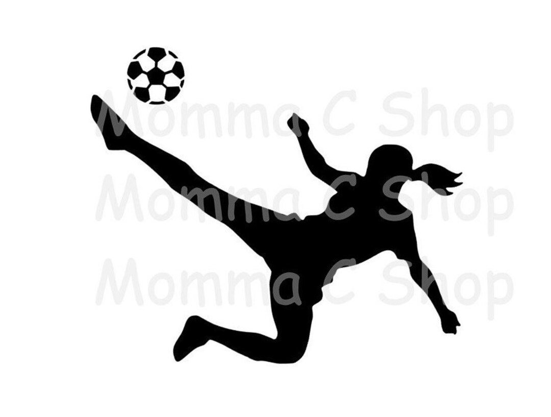 Girl Soccer SVG JPEG Female Instant Digital Download One Color File ...