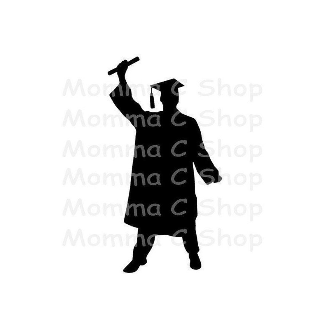 Graduation Cap Gown SVG, Male Graduate Silhouette (digital Download) - Etsy