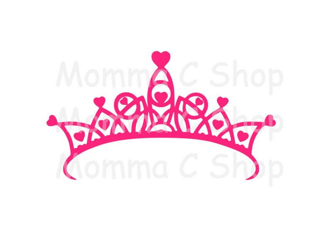 Tiara SVG JPEG Crown Pink Black Instant Digital Download One Color File ...