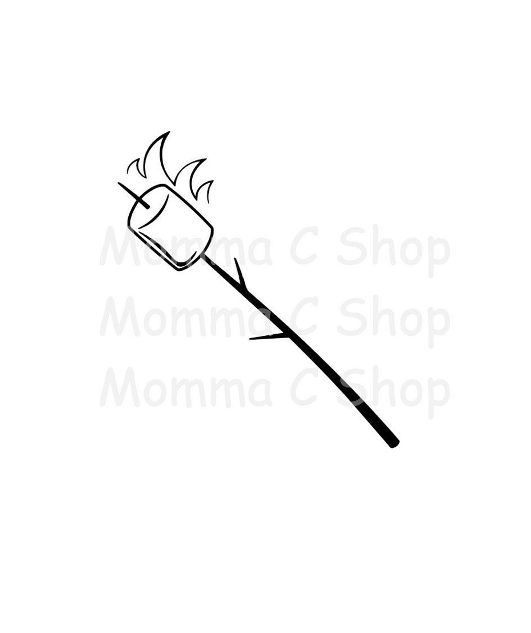 Roast Marshmallow SVG and JPEG One Color Instant Digital Download File ...
