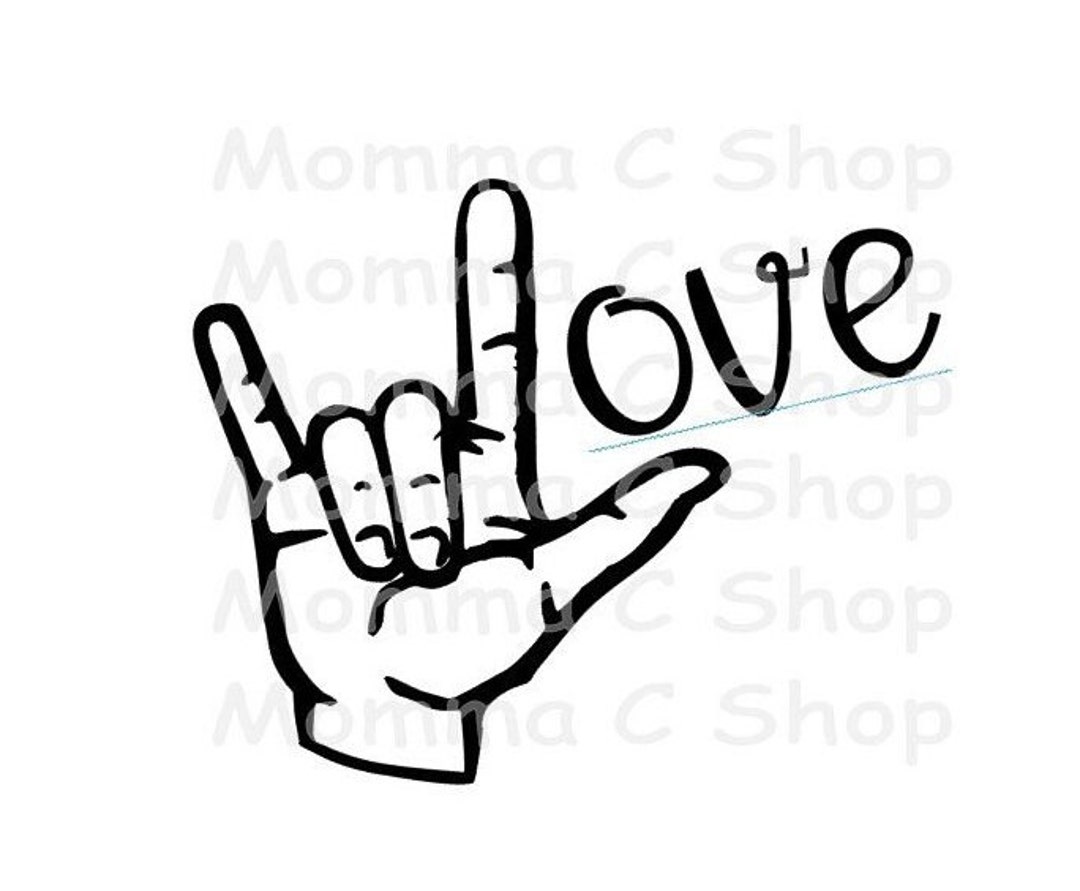 ASL I Love You SVG Sign Language Deaf Hearing Loss Signing Gift Family ...