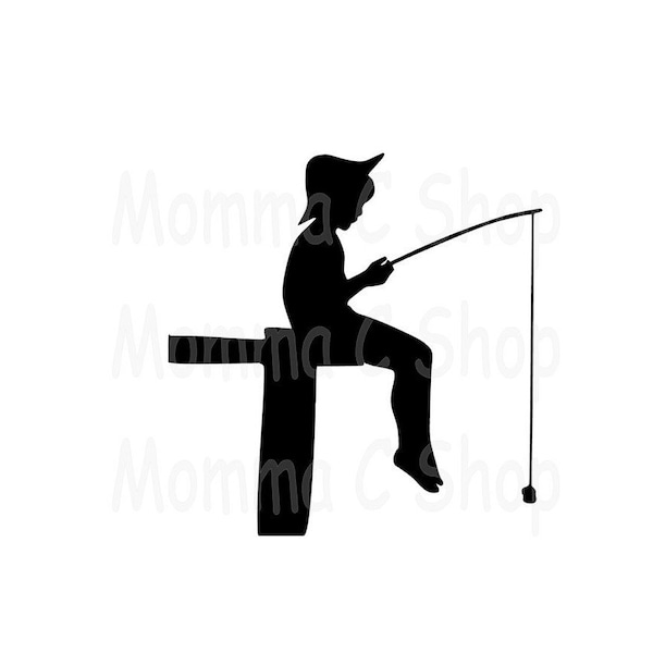 Boy Fishing Wall Decal - Etsy