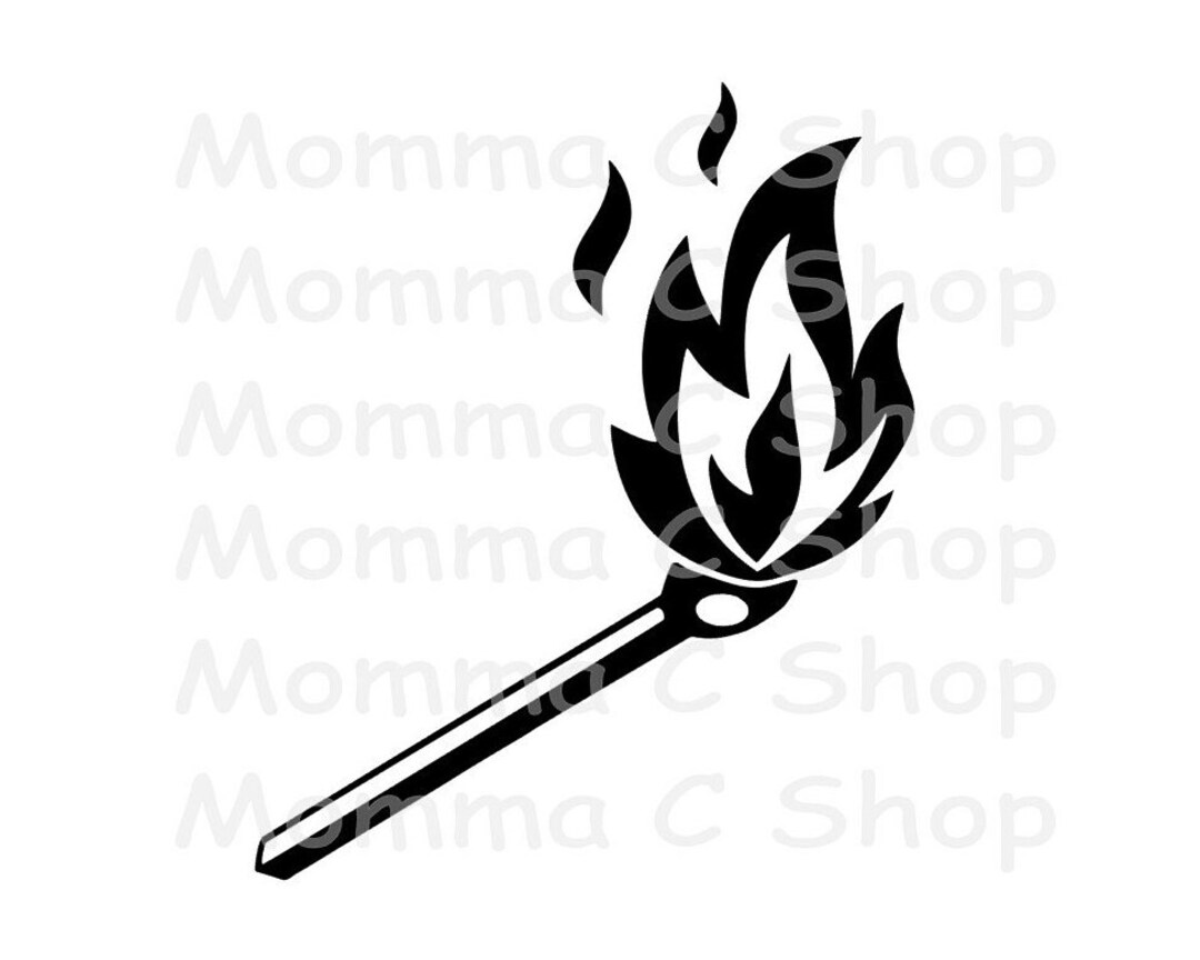 Fire Match Matchstick SVG Campfire Bonfire Camping Fireplace Candle ...