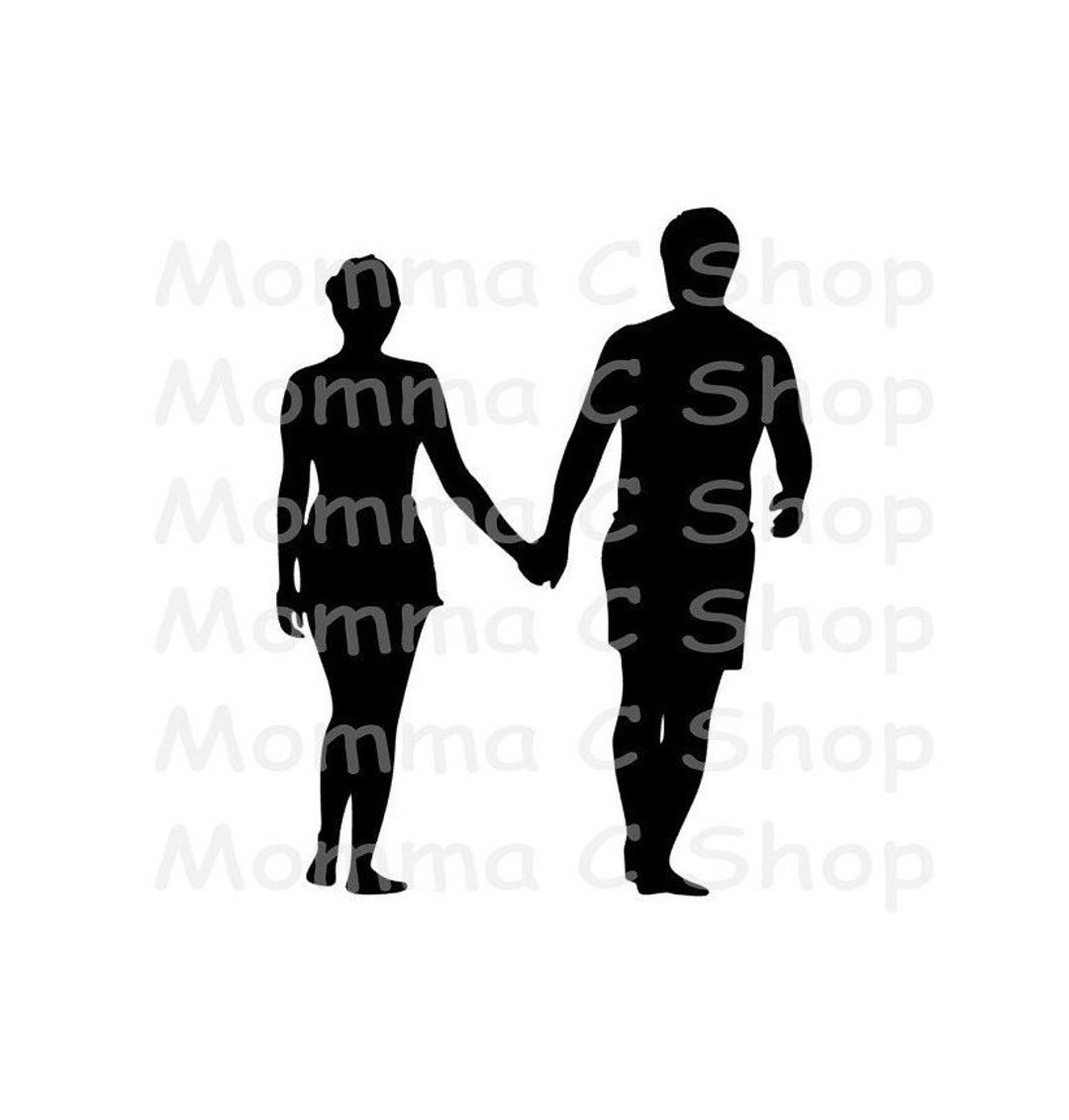 Couple Holding Hands SVG Girlfriend Boyfriend Engaged Marriage Kiss ...