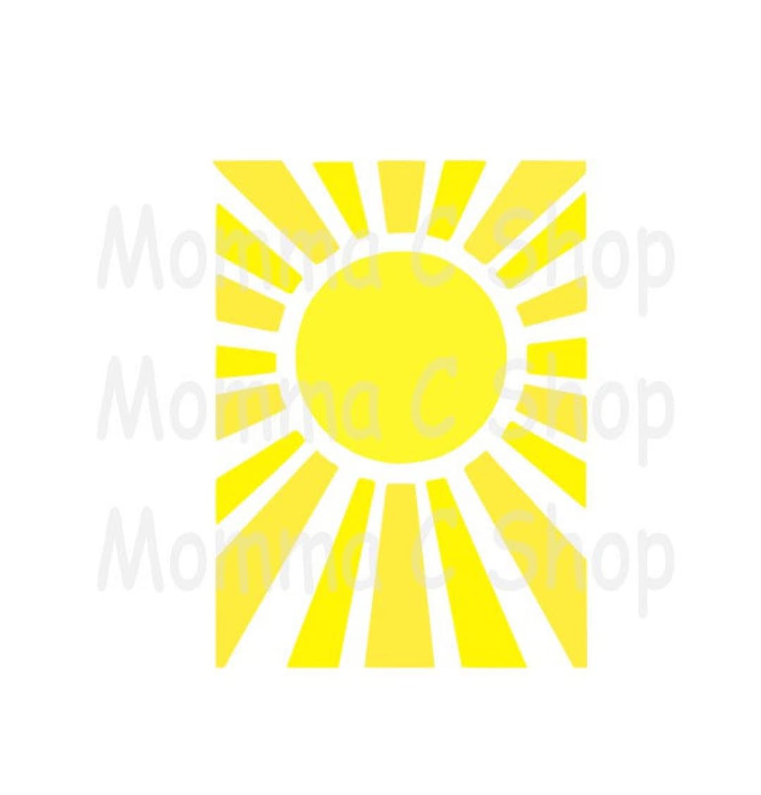 Sun SVG and JPEG Rays Instant Digital Download One Color File Cuttable ...
