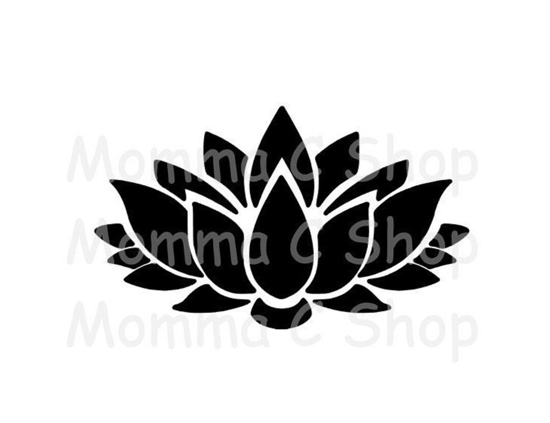 Lotus Flower SVG and JPEG One Color Instant Digital Download - Etsy Canada