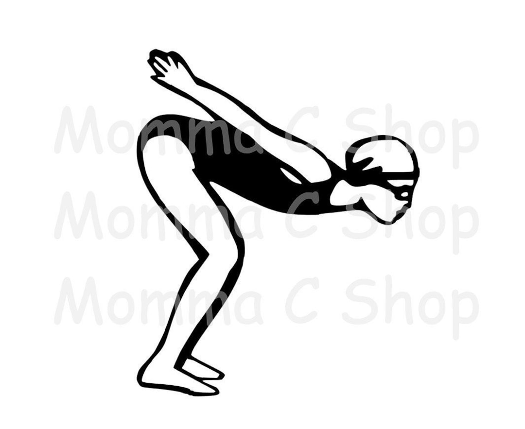 Swimmer Diver SVG Female Pool Springboard Platform Swim Team Stroke ...