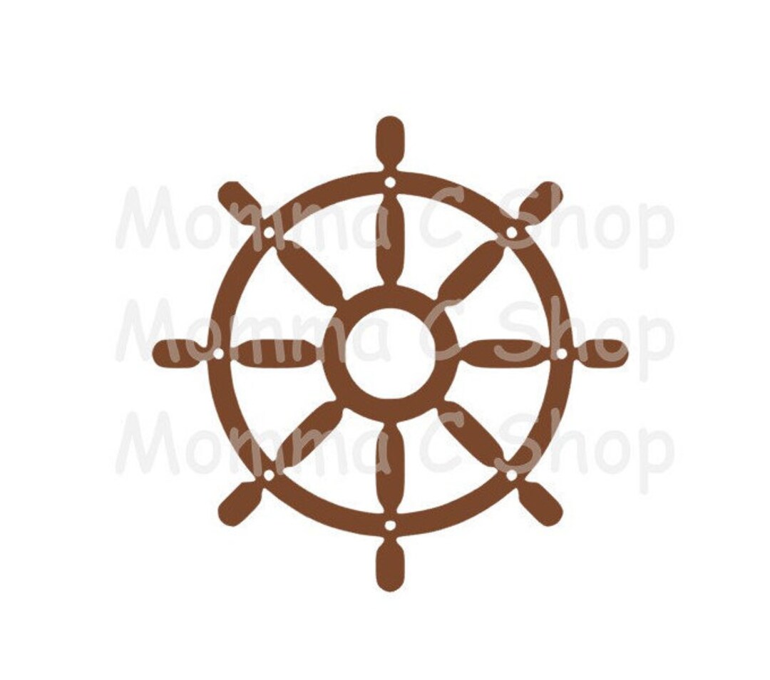 Ship Steering Wheel SVG and JPEG One Color Instant Digital - Etsy