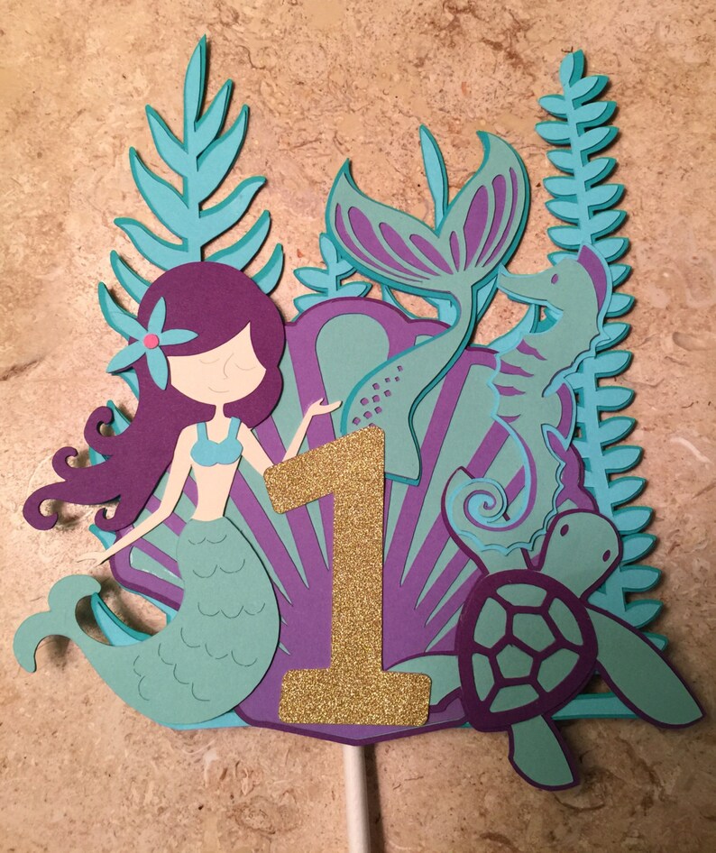 Mermaid Cake Topper/under the Sea Party/luau Party/tropical Theme Party ...