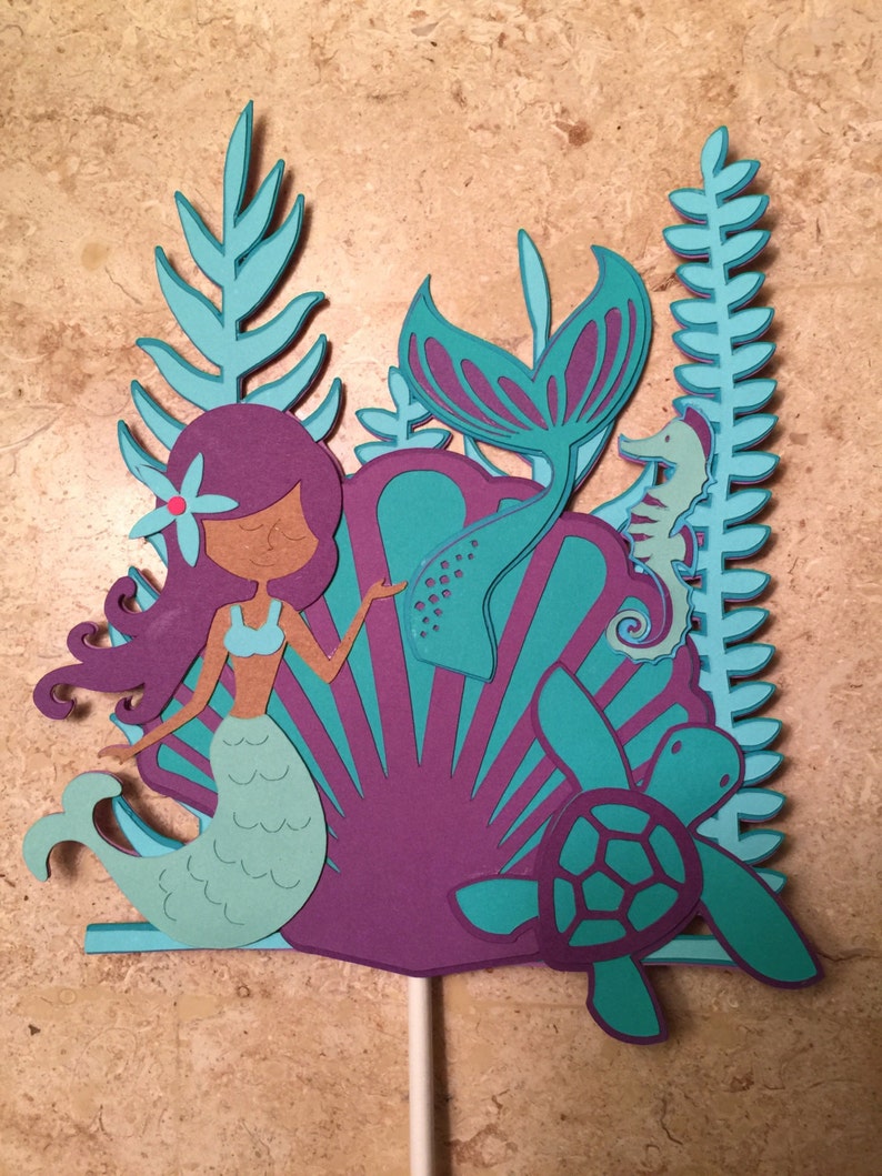 Mermaid Cake Topper/under the Sea Party/luau Party/tropical Theme Party ...