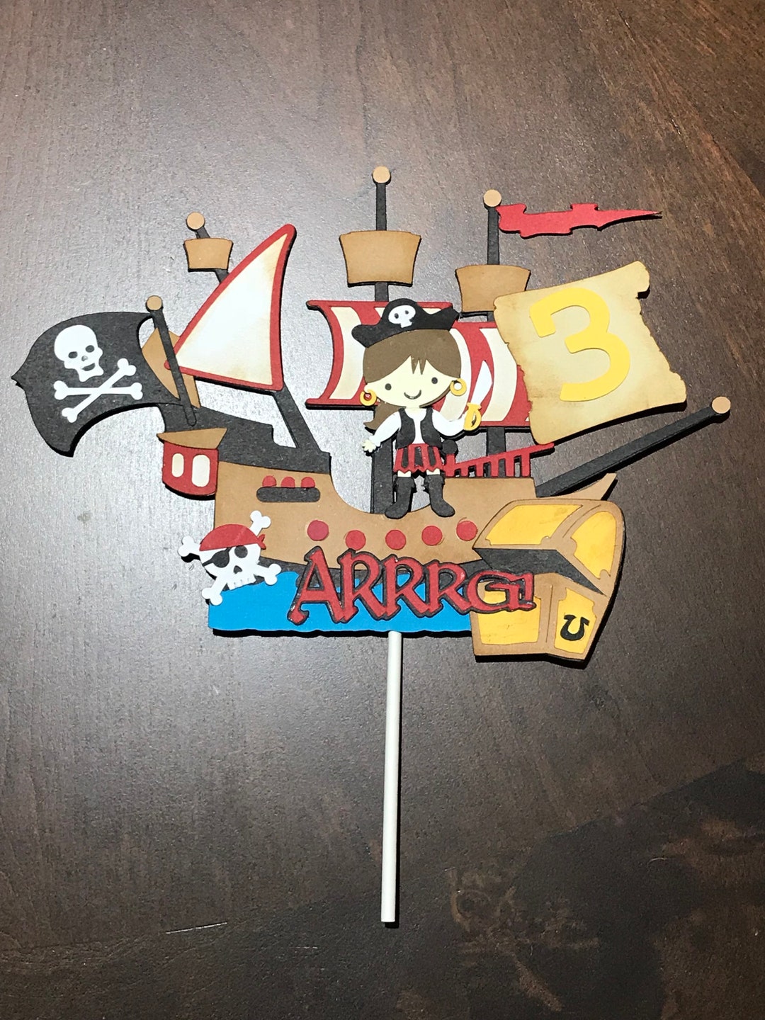 Girl Pirate Cake Topper/pirates Theme Party/pirates of the Caribbean ...