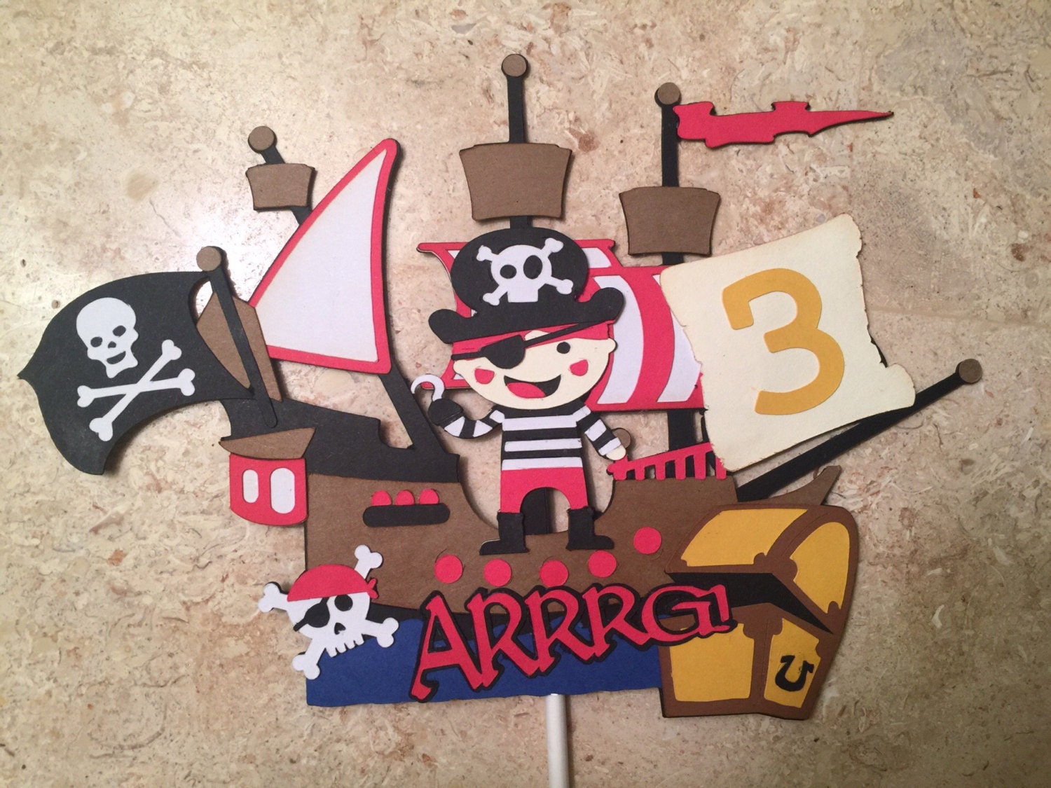 Boy Pirate Cake Topper/pirates Theme Party/pirates of the Caribbean ...