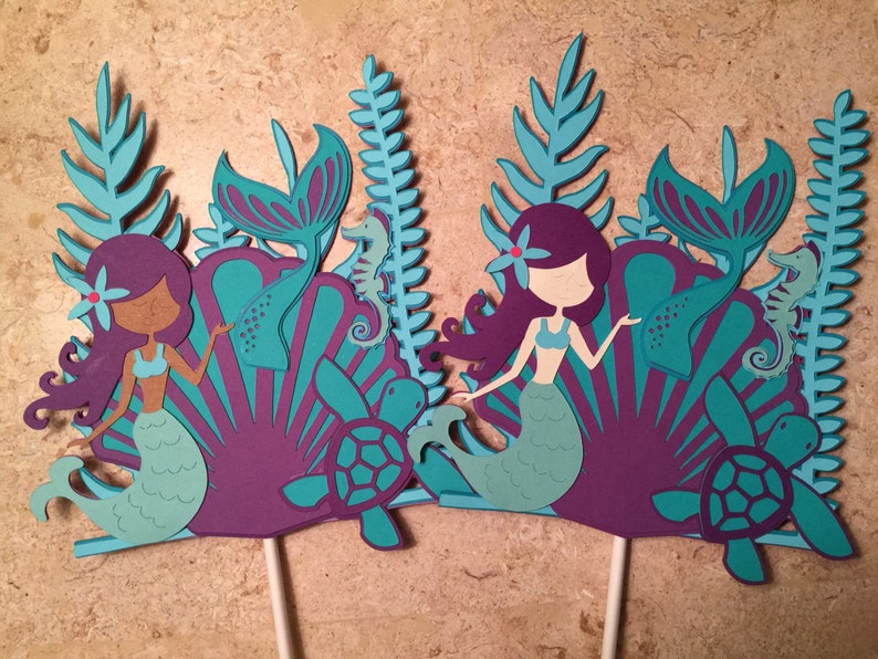 Mermaid Cake Topper/under the Sea Party/luau Party/tropical Theme Party ...