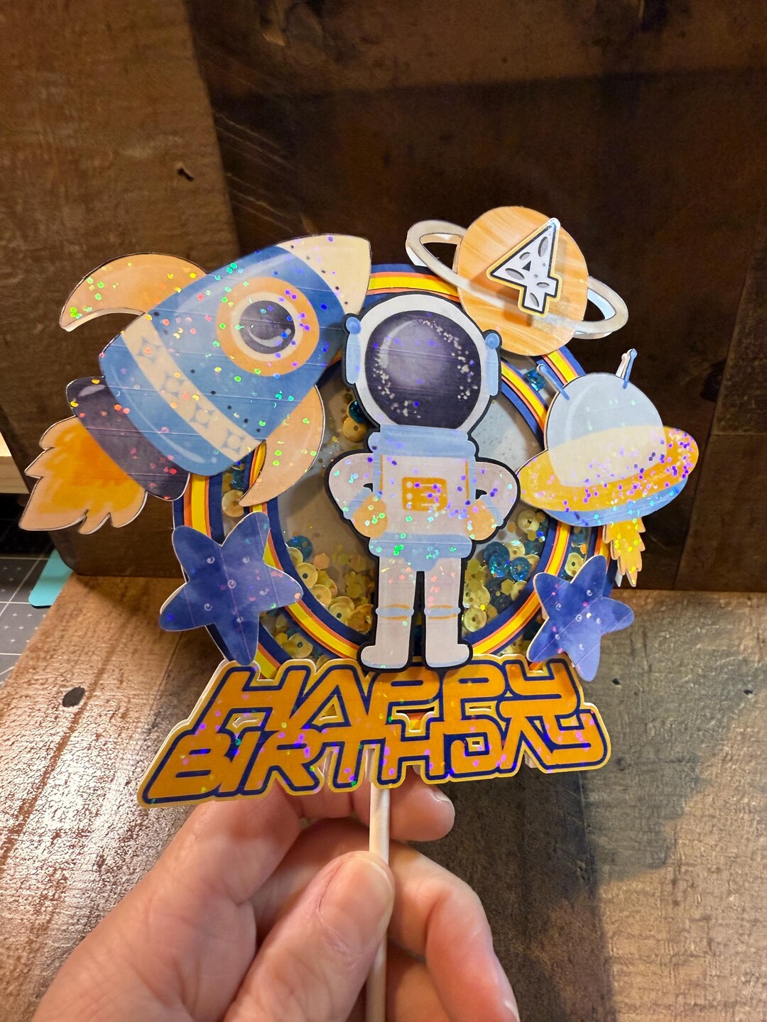 Space Theme Shaker Cake Topper/moon Theme Party/astronaut Theme Party ...