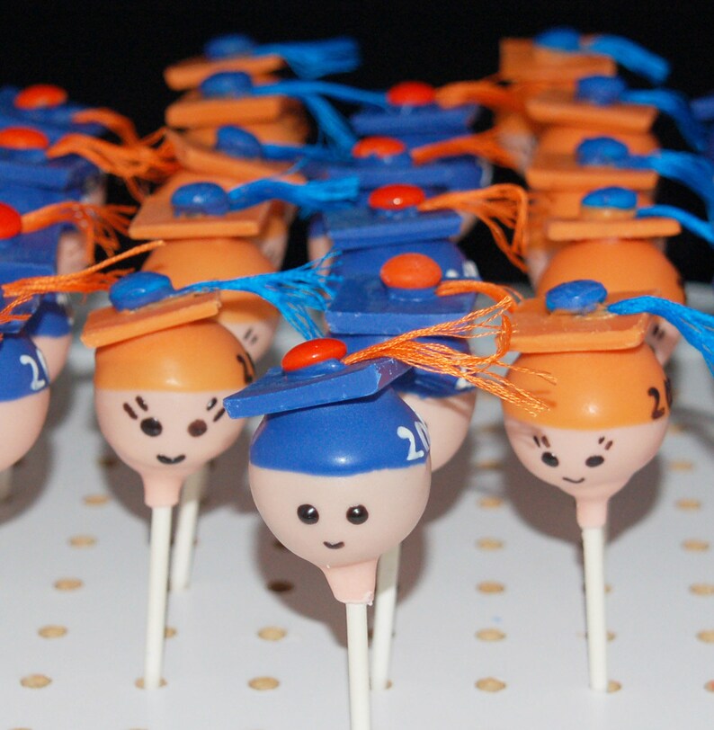 GRADUATION CAKE POPS Customized with your School Colors | Etsy