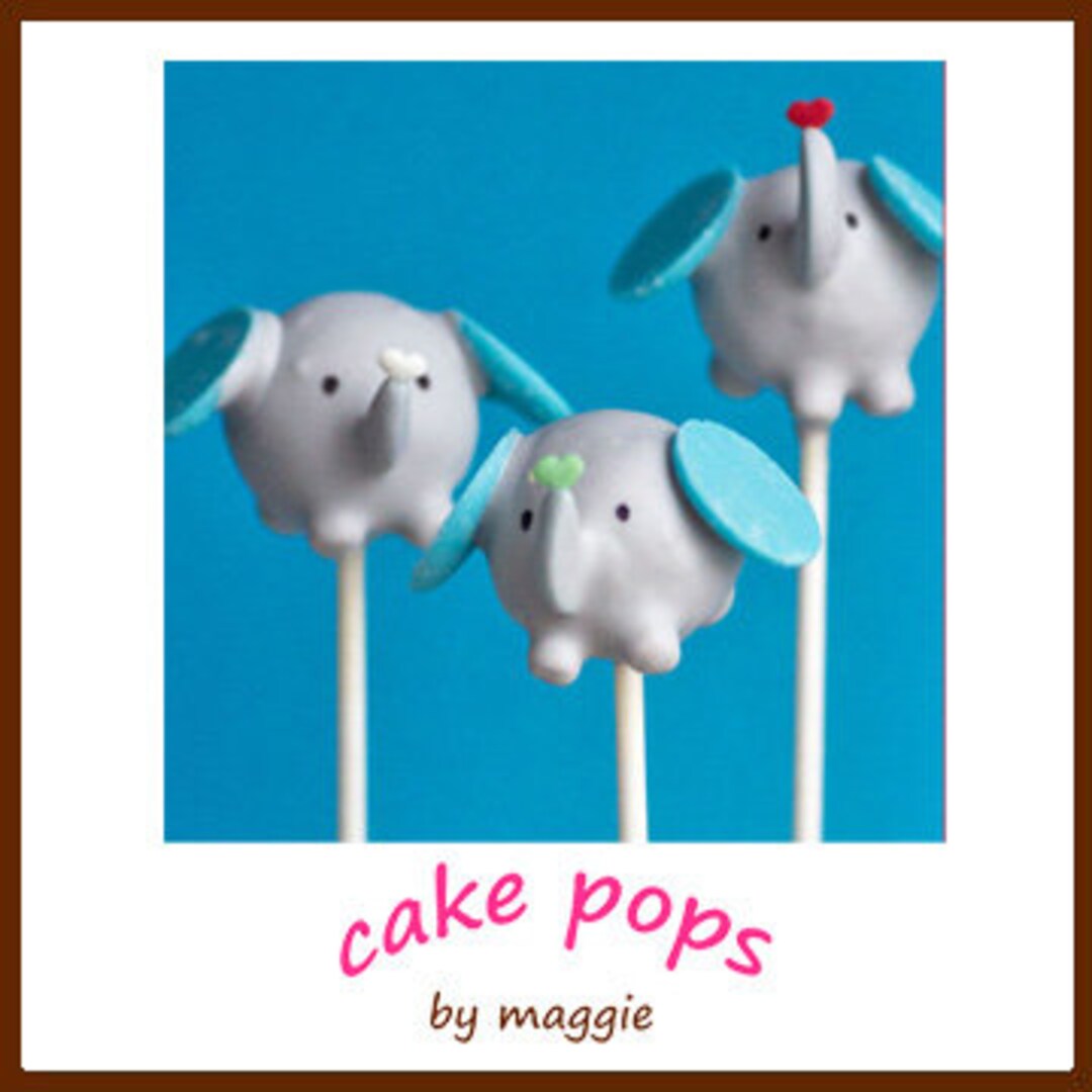 ELEPHANT Cake Pops, Party Favors, Edible Party Favors,dessert on a ...
