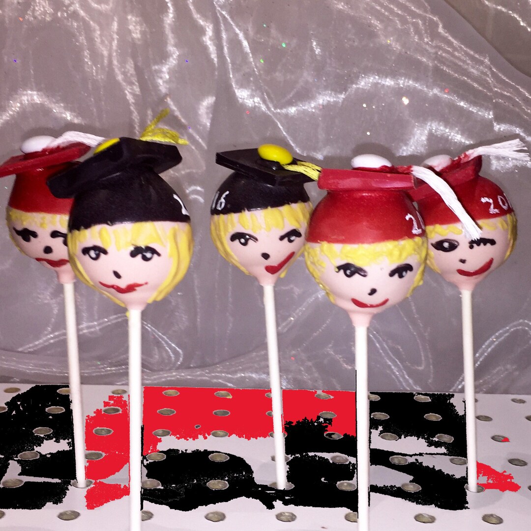GRADUATION CAKE POPS, Customized With Your School Colors - Etsy